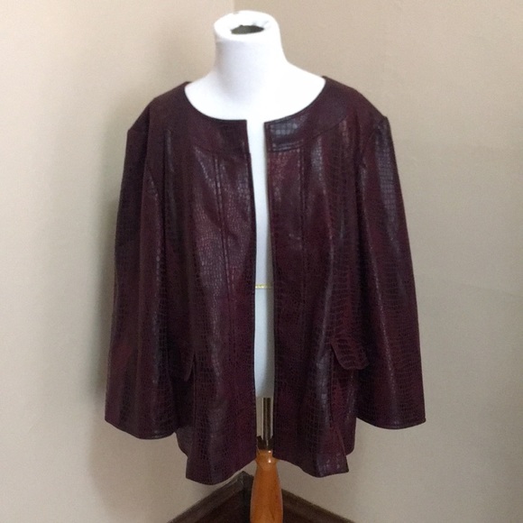 Jackets & Coats | Maroon Red Faux Snake Jacket | Poshmark